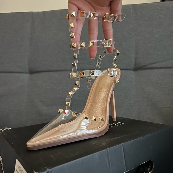 Fashion Nova | Shoes | Gold Studded Stiletto Heels | Poshmark